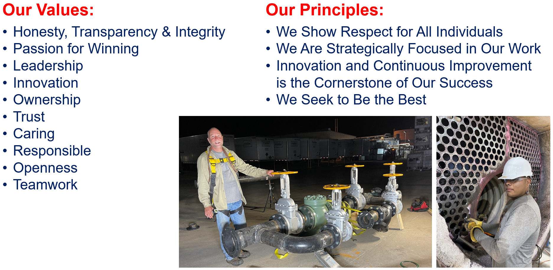 Our Values & Principles